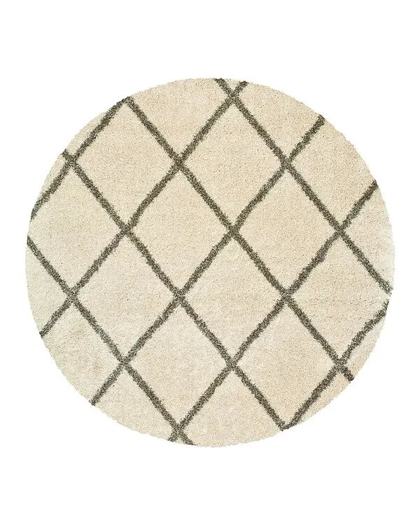 ORIENTAL WEAVERS Henderson Shag 90 Round Rug, 7'10 X 7'10 - Ivory/gray