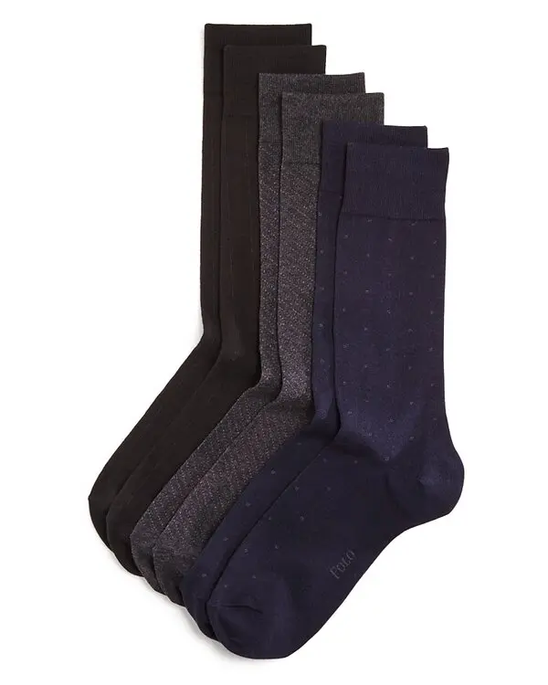 Polo Ralph Lauren Assorted Dress Socks, Pack Of 3 - Multi