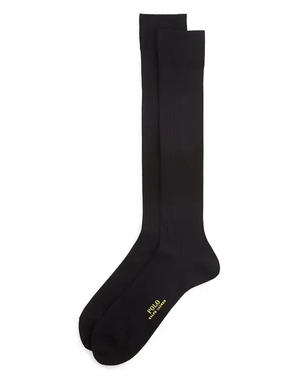 Polo Ralph Lauren Over-the-calf Ribbed Dress Socks - Black