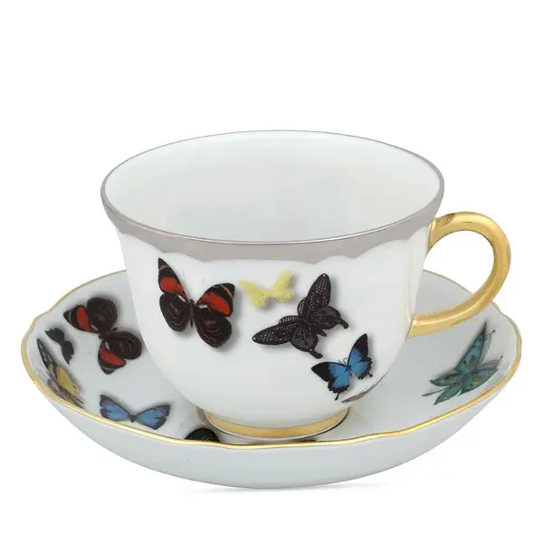 VISTA ALEGRE Butterfly Parade Christian Lacroix Tea Cup & Saucer - Multi