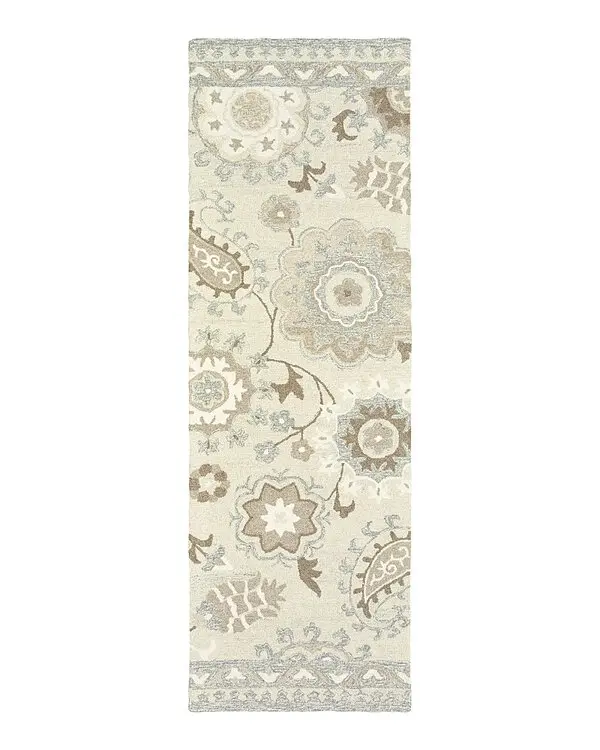 ORIENTAL WEAVERS Craft 93005 Runner Rug, 2'6 X 8 - Ivory/gray