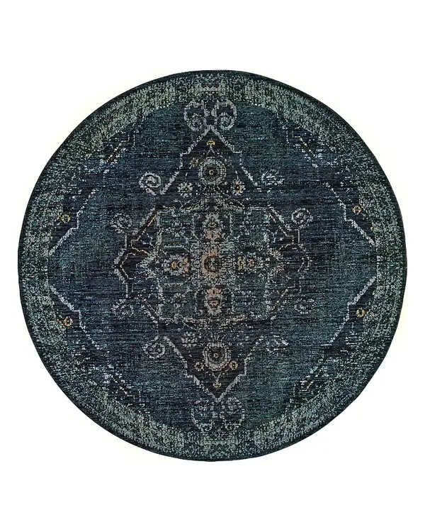 ORIENTAL WEAVERS Andorra 7135 Round Rug, 7'10 X 7'10 - Blue/blue
