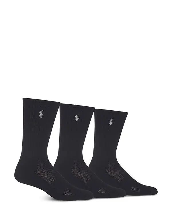 Polo Ralph Lauren Athletic Crew Socks Pack Of 3 - Black