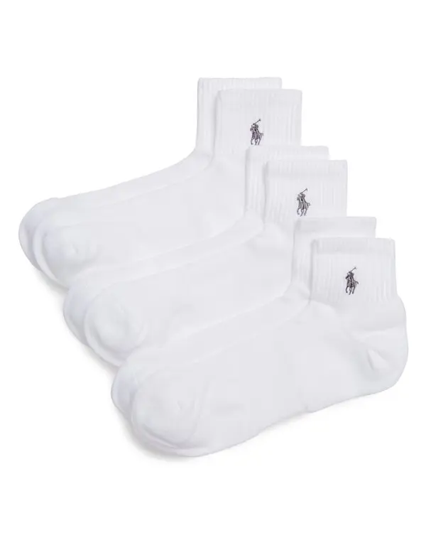 Polo Ralph Lauren Quarter Sport Socks, Pack Of 3 - White