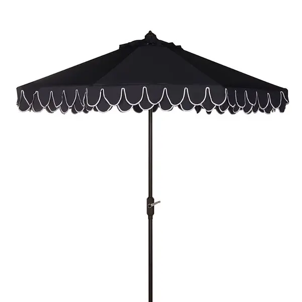 SAFAVIEH Elegant Valance 11 Ft Umbrella - Navy/white