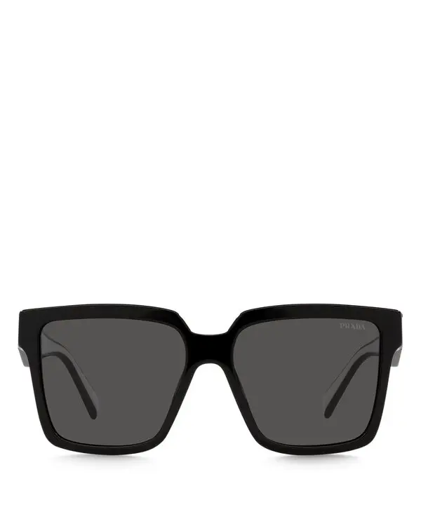Prada Square Sunglasses - Black/gray Solid