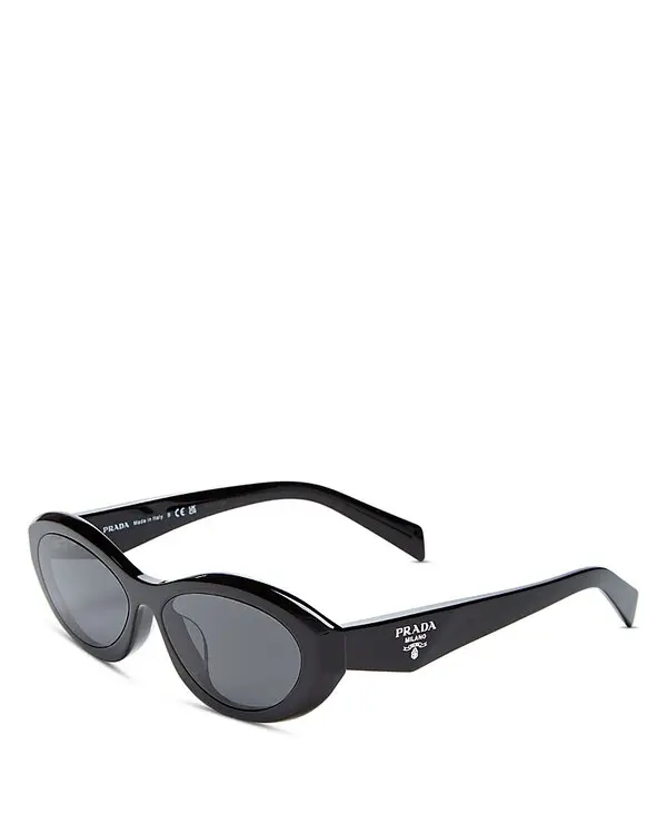 Prada Symbole Oval Sunglasses - Black/gray Solid