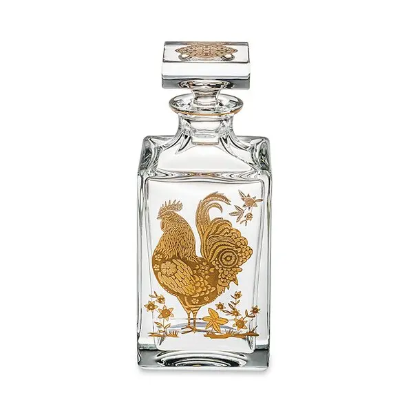 VISTA ALEGRE Golden Whisky Decanter With Rooster - Gold