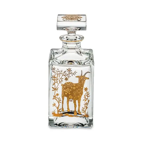 VISTA ALEGRE Golden Whisky Decanter With Goat - Gold
