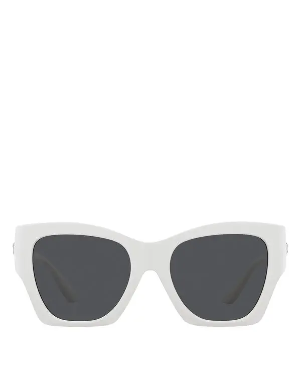 Versace Rectangular Cat Eye Sunglasses - White/gray Solid