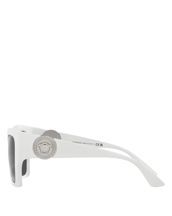 Versace Rectangular Cat Eye Sunglasses - White/gray Solid