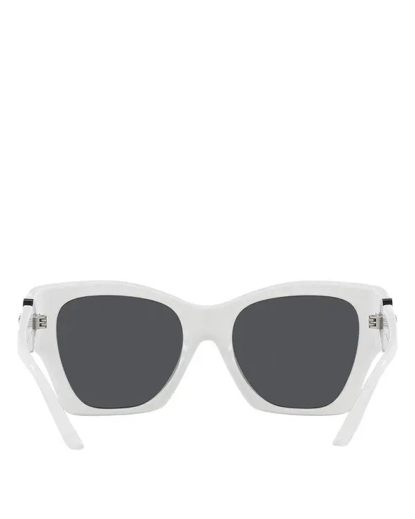 Versace Rectangular Cat Eye Sunglasses - White/gray Solid