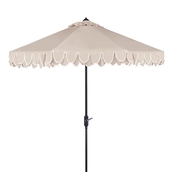 SAFAVIEH Elegant Valance 9 Ft Umbrella - Beige/white