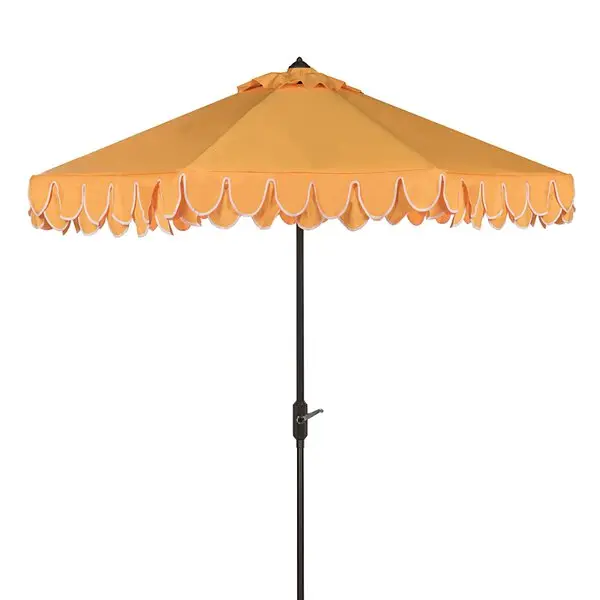 SAFAVIEH Elegant Valance 9 Ft Umbrella - Yellow/white