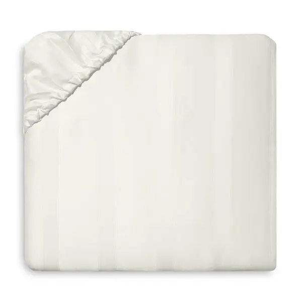 SFERRA Giza 45 Stripe Fitted Sheet, Queen - Ivory