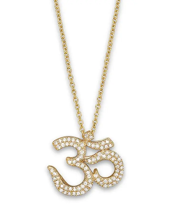 Bloomingdale'S Diamond Ohm Pendant In 14k Yellow Gold - White/gold