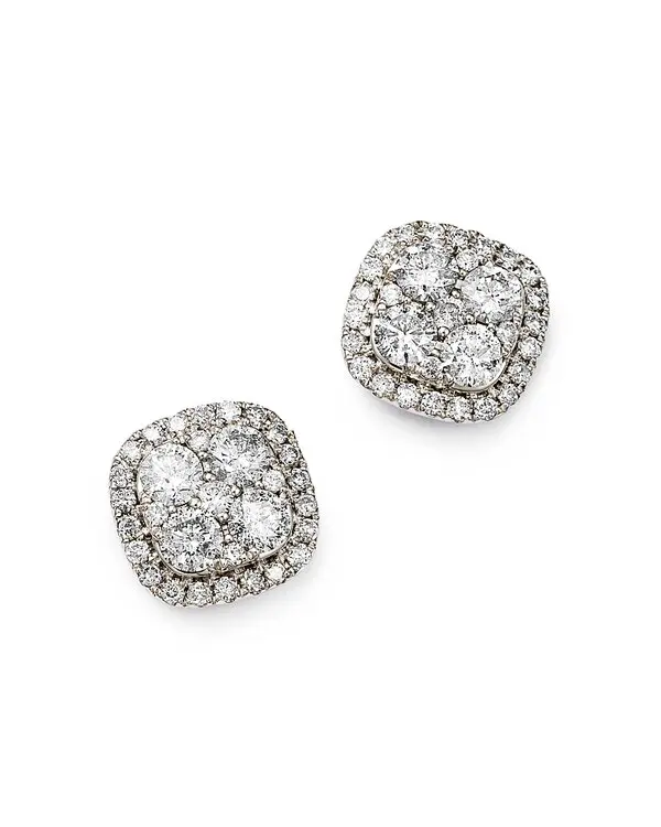 Bloomingdale'S Diamond Cluster Stud Earrings - White