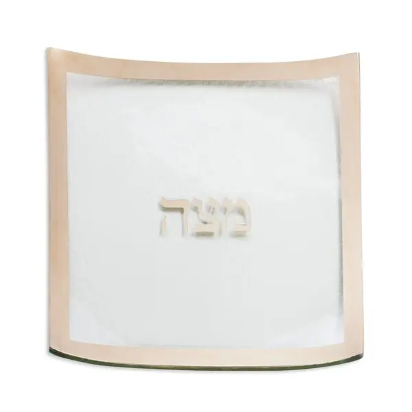 ANNIEGLASS Judaica Square Matzo Plate, 10 - Platinum