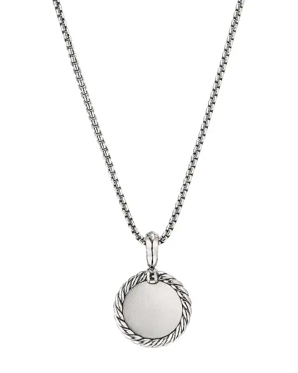 David Yurman Sterling Silver Initial Charm Necklace - C/silver
