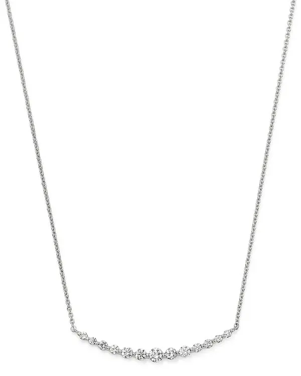 Bloomingdale'S Diamond Bar 14k Gold Necklace, 0.30 Tcw - White