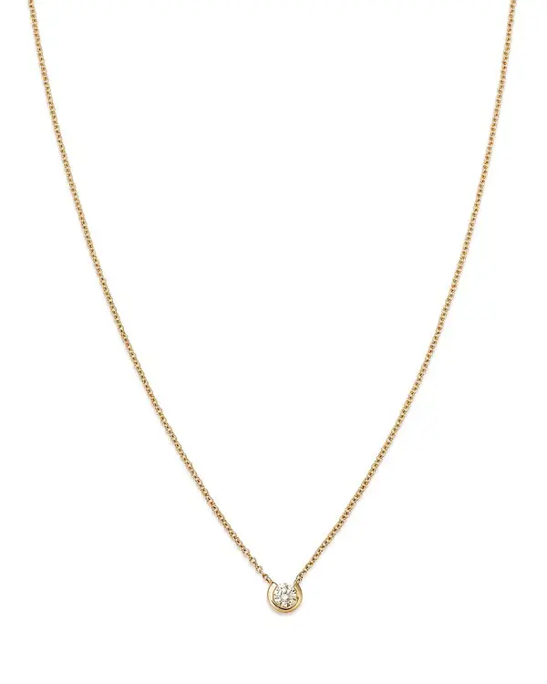 Bloomingdale'S Diamond Solitaire 14k Yellow Necklace - Gold
