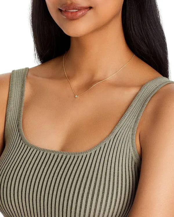Bloomingdale'S Diamond Solitaire 14k Yellow Necklace