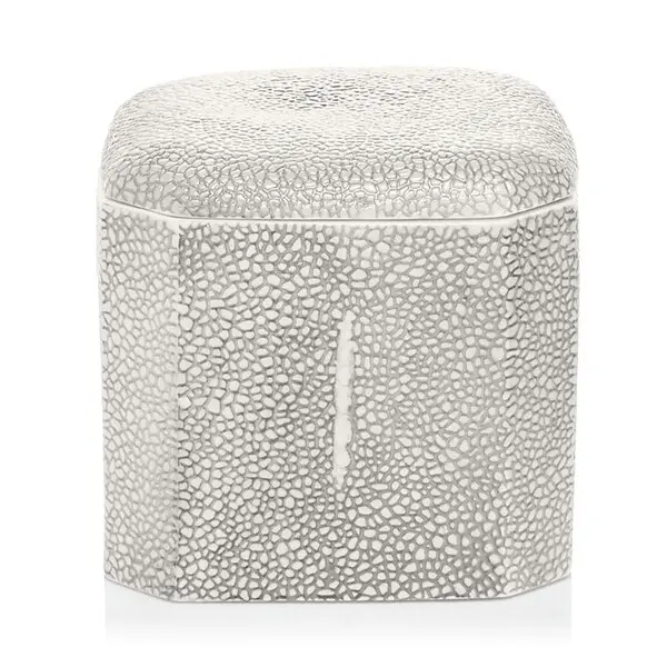 KASSATEX Shagreen Cotton Ball Jar - Porcelain