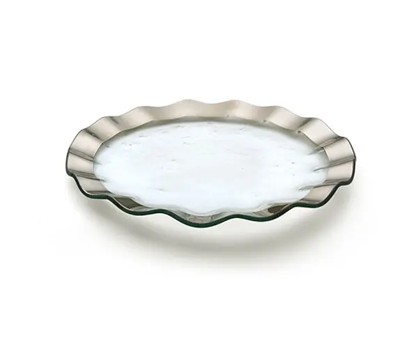 ANNIEGLASS Ruffle Buffet Plate - Clear Glass/platinum Trim
