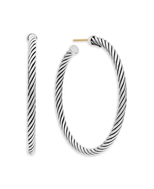 David Yurman Cable Hoop Earrings - Gold/silver