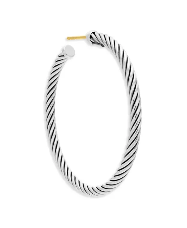 David Yurman Cable Hoop Earrings - Gold/silver