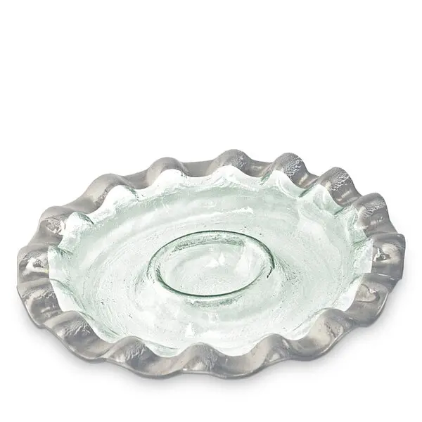 ANNIEGLASS Ruffle Round Chip & Dip Server