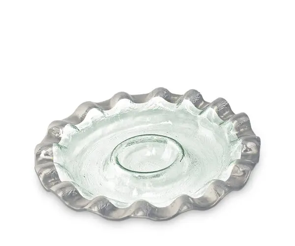 ANNIEGLASS Ruffle Round Chip & Dip Server