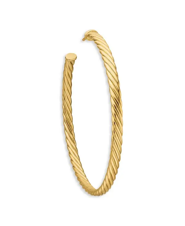 David Yurman Cablespira Hoop Earrings In 18k Yellow