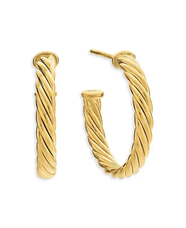 David Yurman Cablespira Hoop Earrings - Gold