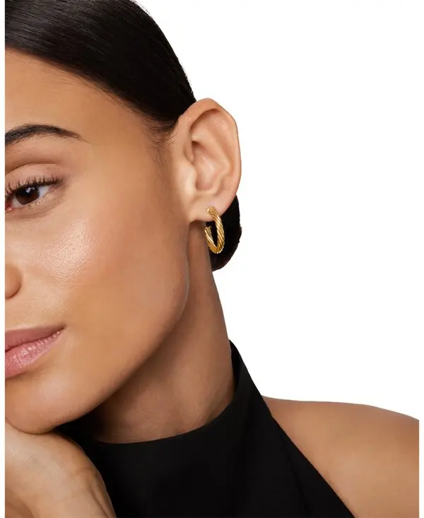 David Yurman Cablespira Hoop Earrings - Gold