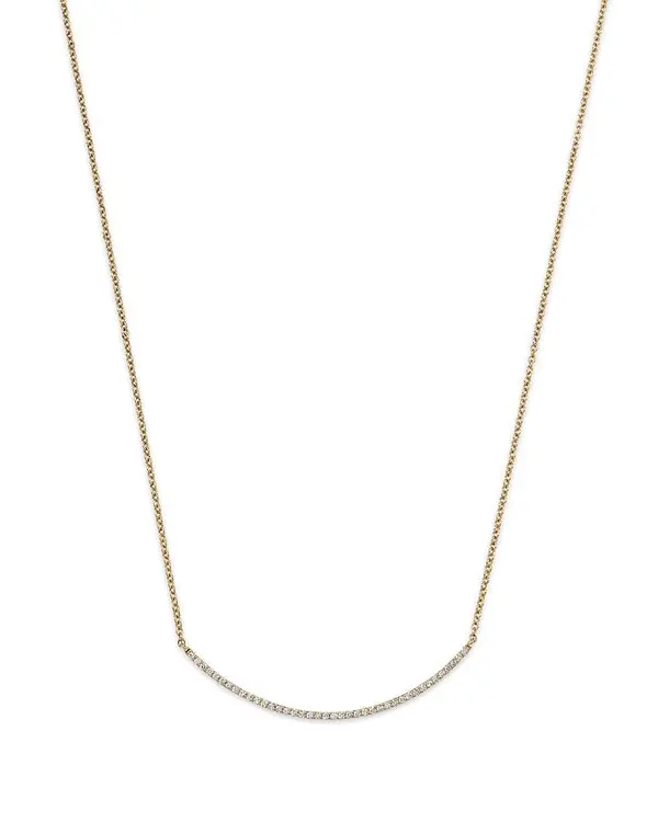 Bloomingdale'S Diamond Curved Bar Necklace In 14k Yellow - Gold