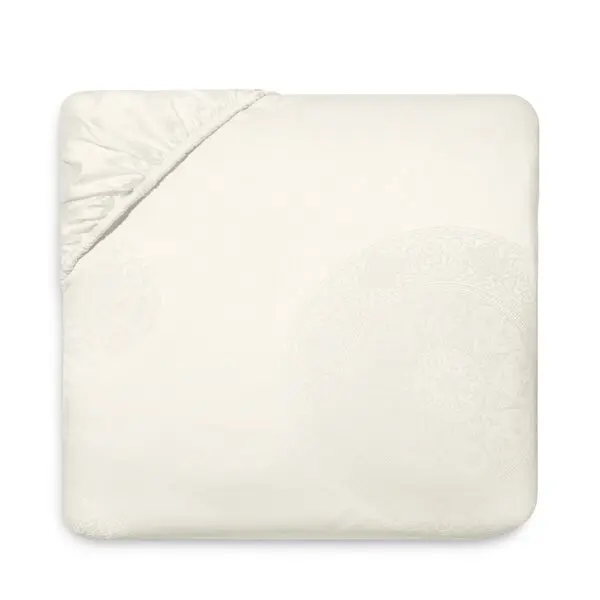 SFERRA Giza 45 Medallion Fitted Sheet, Cal King - Ivory