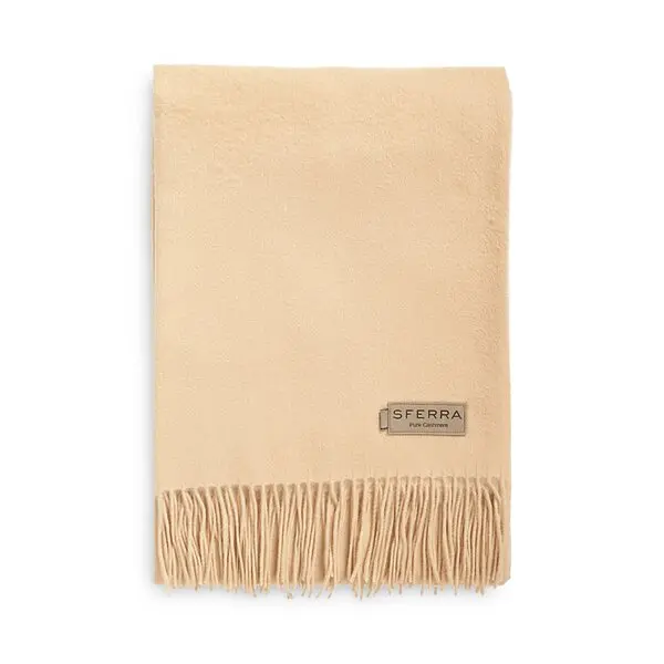 SFERRA Cashmere Dorsey Throw - Almond Beige