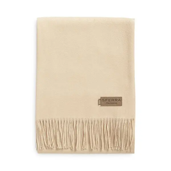SFERRA Cashmere Dorsey Throw - Champagne Beige