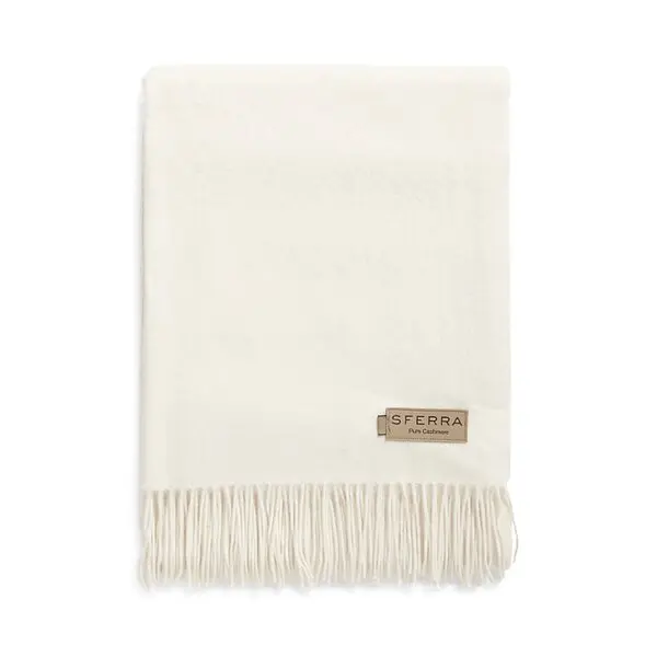 SFERRA Cashmere Dorsey Throw - Ivory