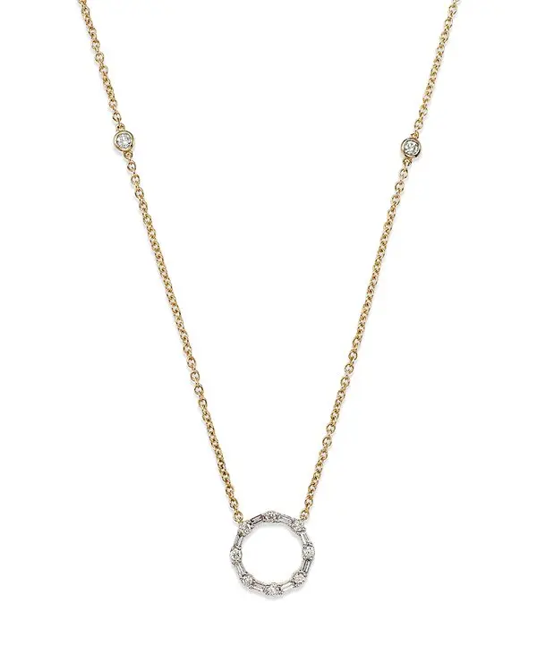 Bloomingdale'S Diamond Circle Pendant Necklace 0.25 Tcw In 14k Yellow - Gold