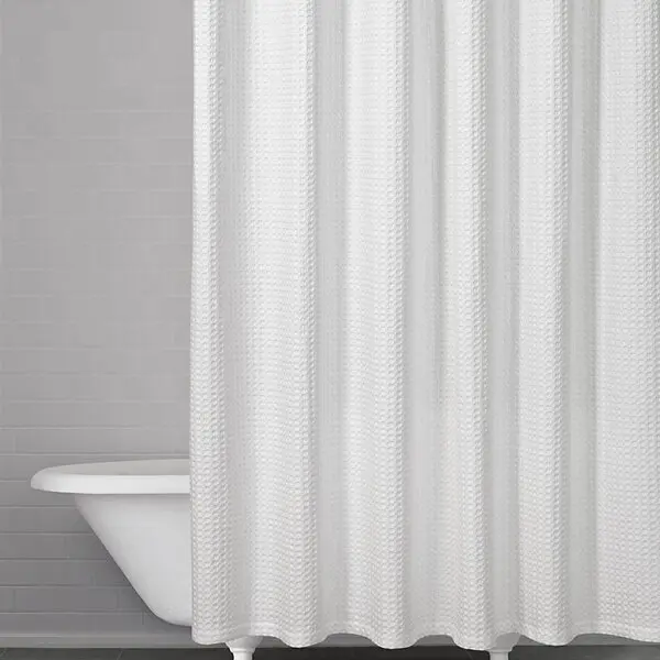 KASSATEX Honeycomb Waffle Shower Curtain - White