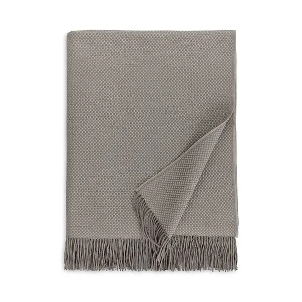 SFERRA Bristol Basketweave Cotton & Alpaca Throw - Gray