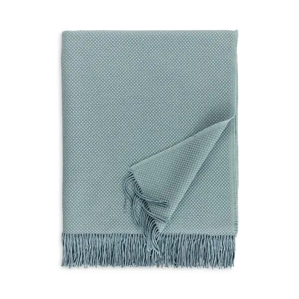 SFERRA Bristol Basketweave Cotton & Alpaca Throw - Lake Blue