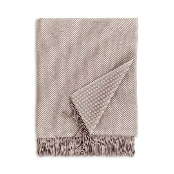 SFERRA Bristol Basketweave Cotton & Alpaca Throw - Taupe