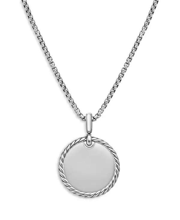 David Yurman Elements Diamond Pave Disc Pendant