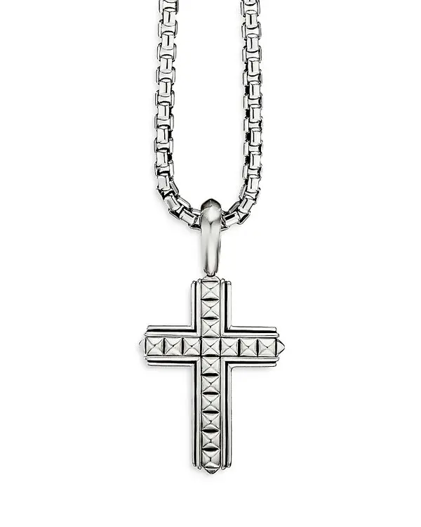 David Yurman Sterling Pyramid Cross Pendant - Silver