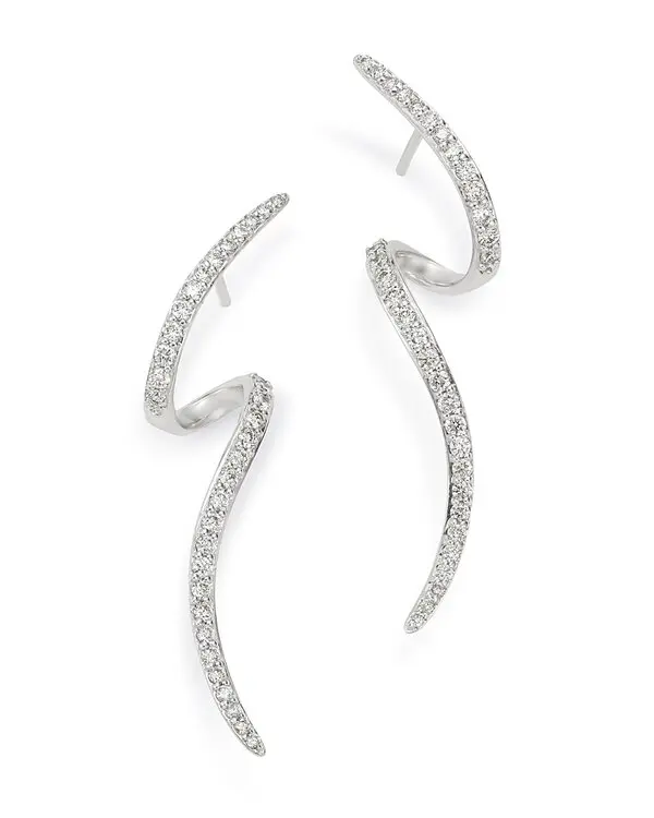 Bloomingdale'S Diamond Wave Drop Earrings, 0.60 Tcw, In 14k Gold - White