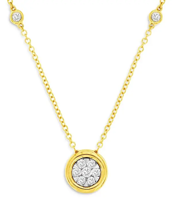 Bloomingdale'S 14k Yellow Diamond Station Pendant Necklace 0.25 Tcw - Gold