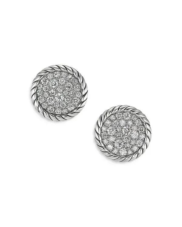 David Yurman Dy Elements Diamond Stud Earrings - Silver